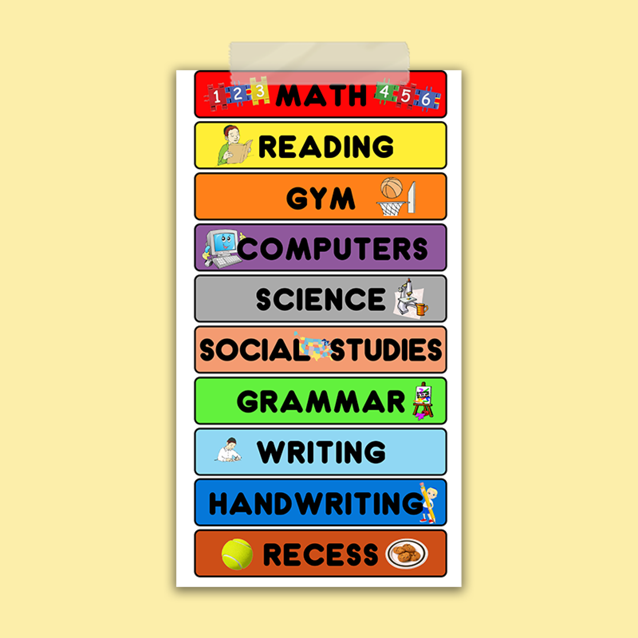 English Subject Cards – Torah Umesorah Teacher Center