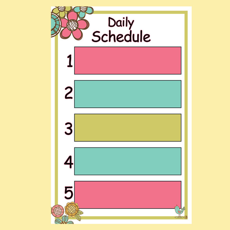 Cute Daily Schedule – Torah Umesorah Teacher Center