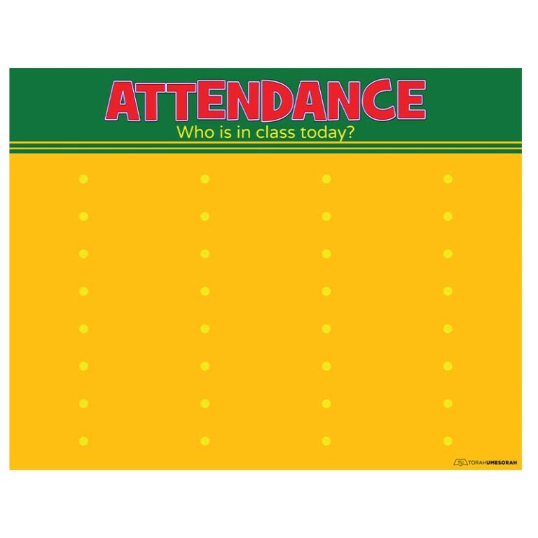 Crayon Attendance Chart – Torah Umesorah Teacher Center