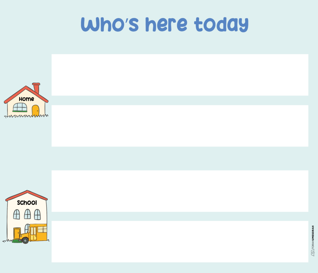 Who’s Here Today Poster – English – Torah Umesorah Teacher Center