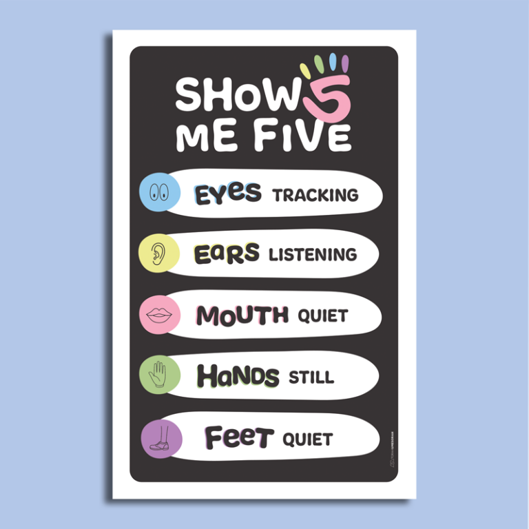 Show Me Five Pastel Poster – Torah Umesorah Teacher Center